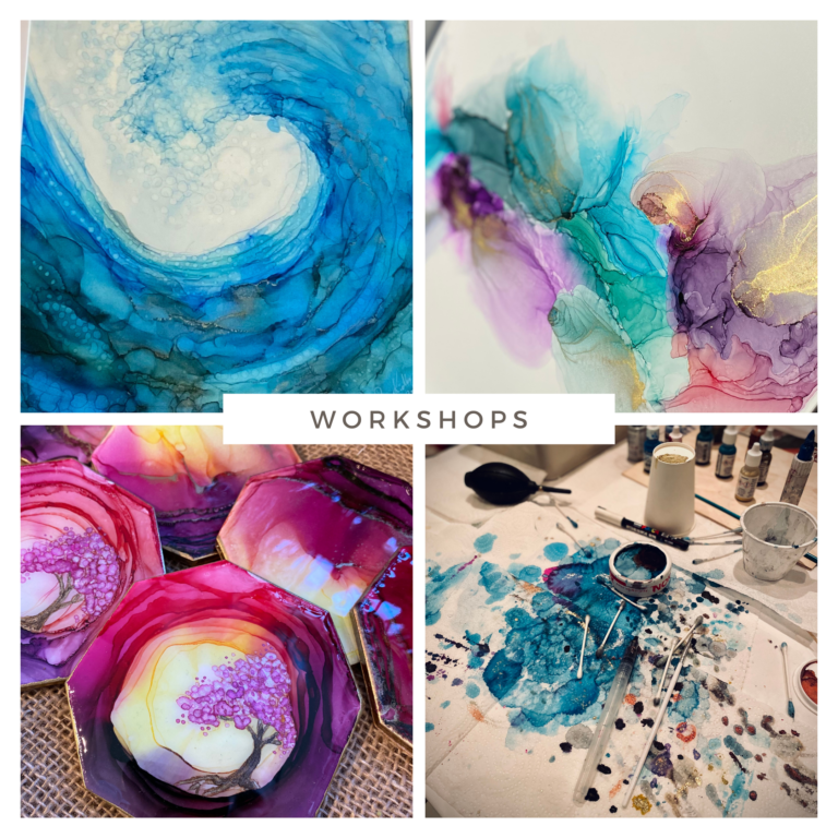 FUNCTIONAL ART | EPOXI | RESIN | ALCOHOL INK | REMAKE | WORKSHOPS